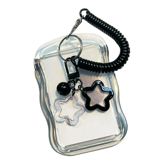 Clear Card Holder with Spring String Water Resistant Card Covers Card ...