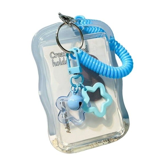 Clear Card Holder with Spring String Water Resistant Card Covers Card ...