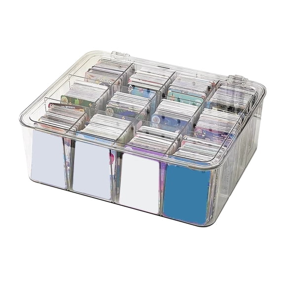 Clear Card Storage Box with 6/8/12 Compartments for Organizing Children ...