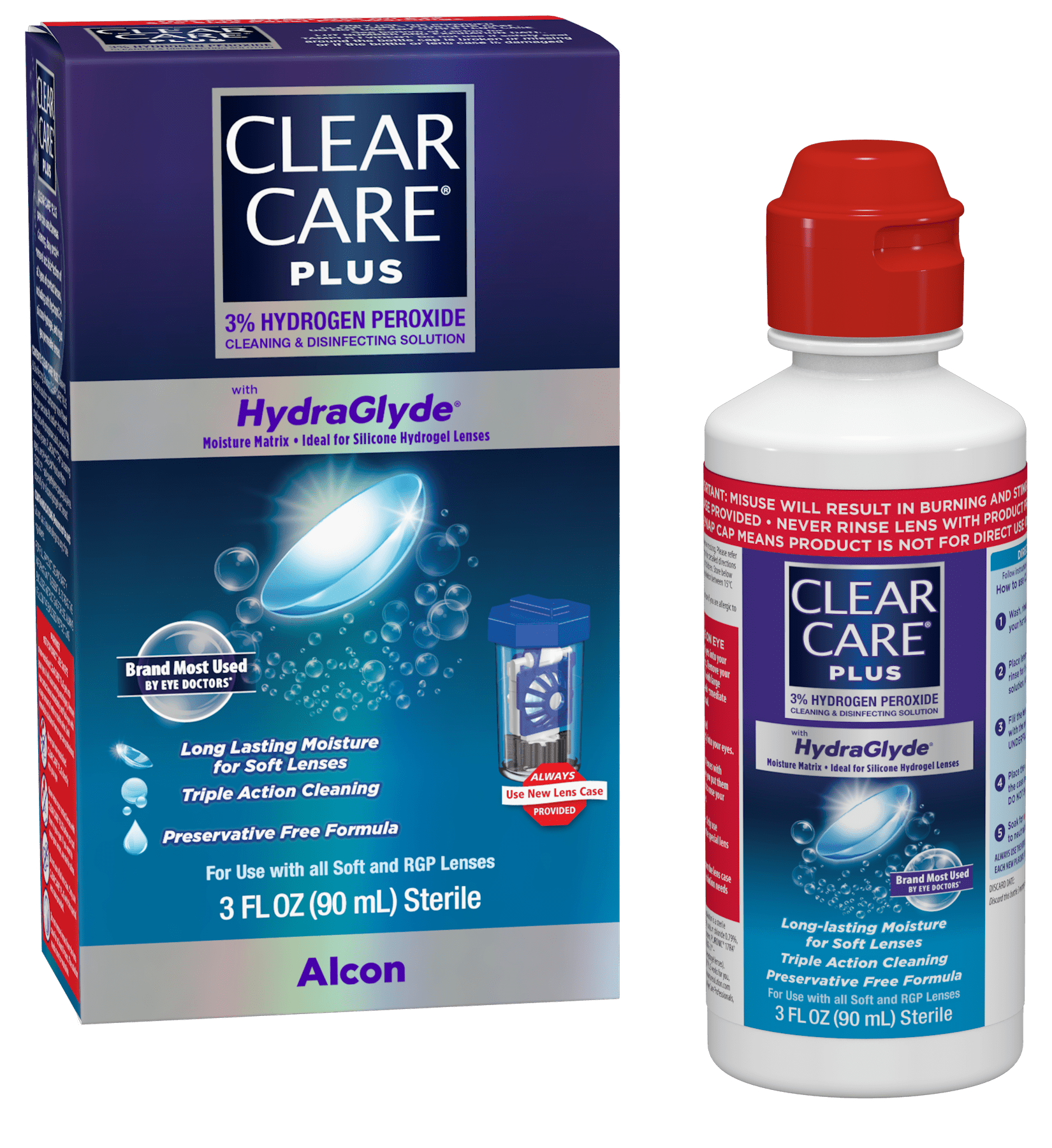 Clear Care Plus Contact Lens Cleaning and Disinfecting Solution, 3 fl oz, 1 Count per Pack ...