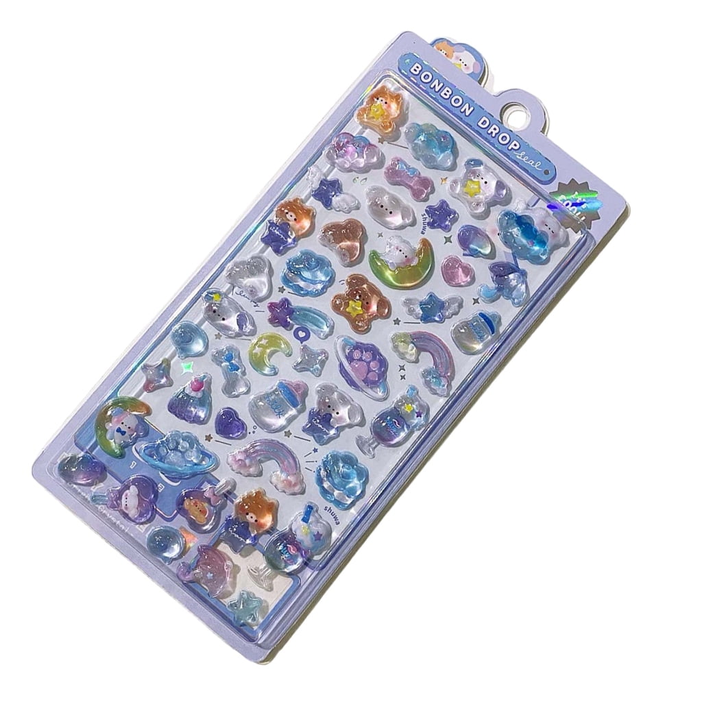 Clear Cartoon 3D Sticker Water for Scrapbooking Journal Planner Kids ...