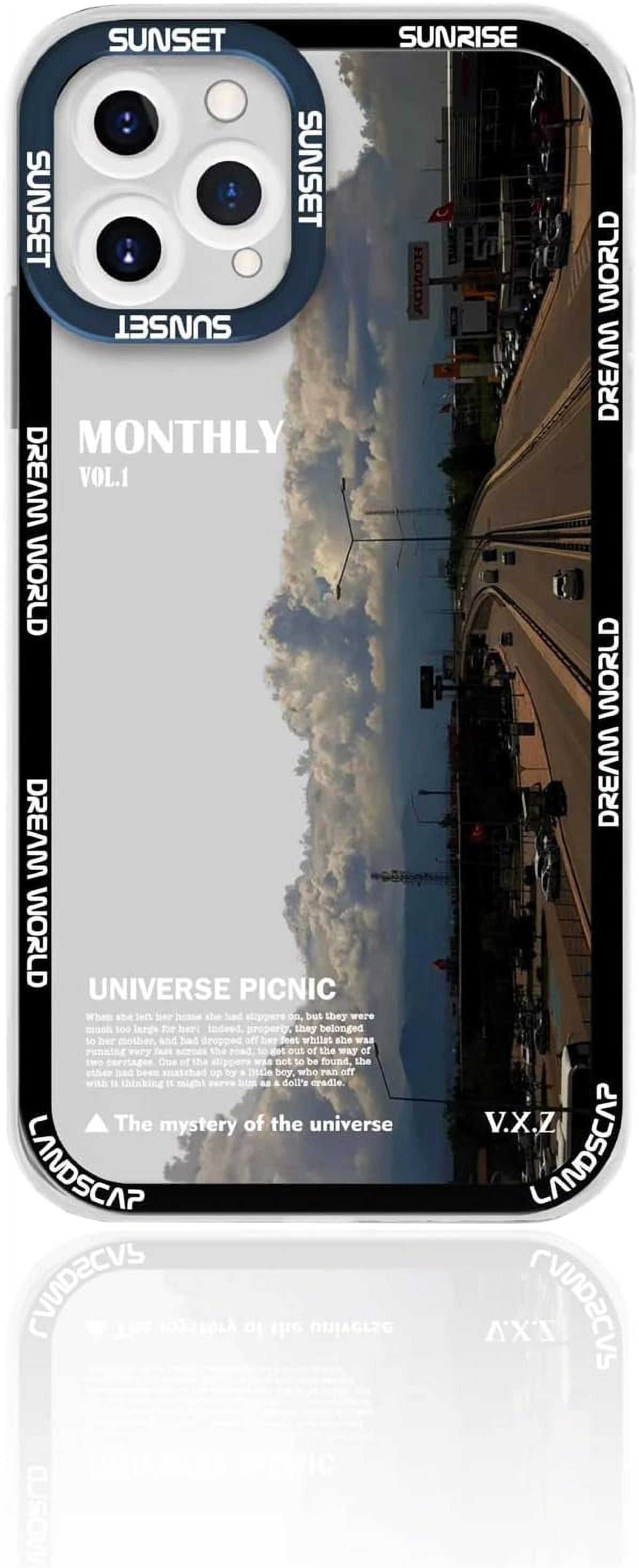 Clear Case Apply to iPhone 11, Cool Fun Sunset Highway Pattern Design ...