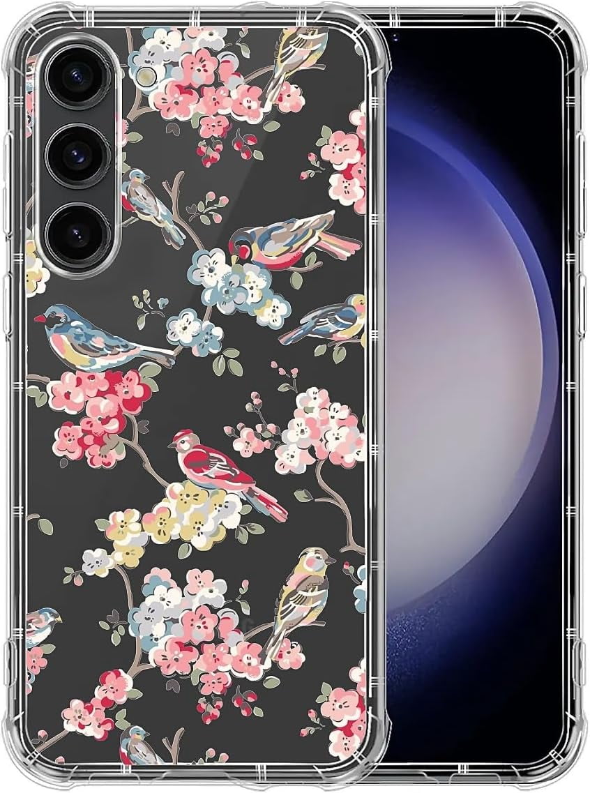 Clear Case Compatible with Samsung Galaxy S23, Vintage Flowers and ...