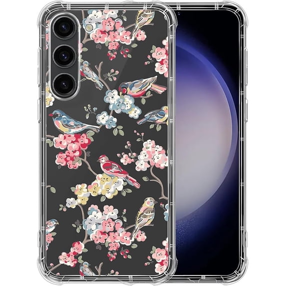 Clear Case Compatible with Samsung Galaxy S23, Vintage Flowers and ...