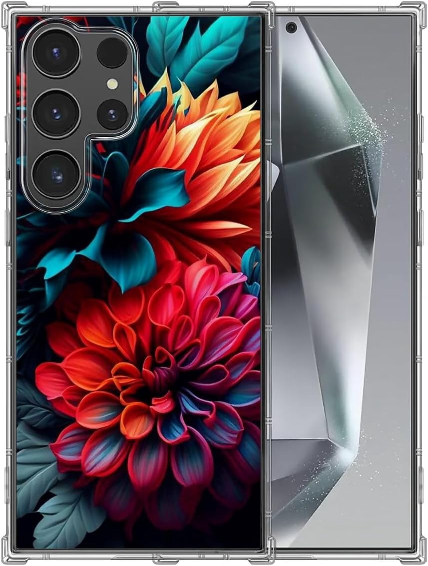 Clear Case Compatible with Samsung Galaxy S24 Ultra, Bright Flowers ...