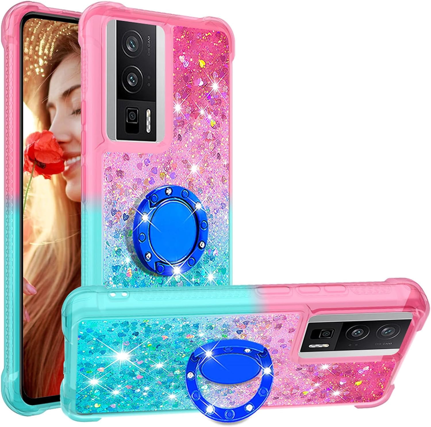 Clear Case for Xiaomi Poco F5 Pro 5G with Kickstand for Girls Women ...