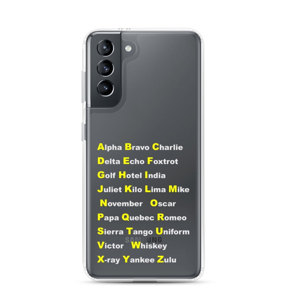Clear Case for Samsung® NATO Phonetic Alphabet (Samsung Galaxy S21 ...