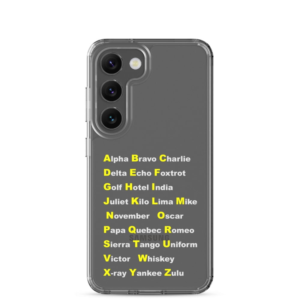 Clear Case for Samsung® NATO Phonetic Alphabet (Samsung Galaxy S23 ...