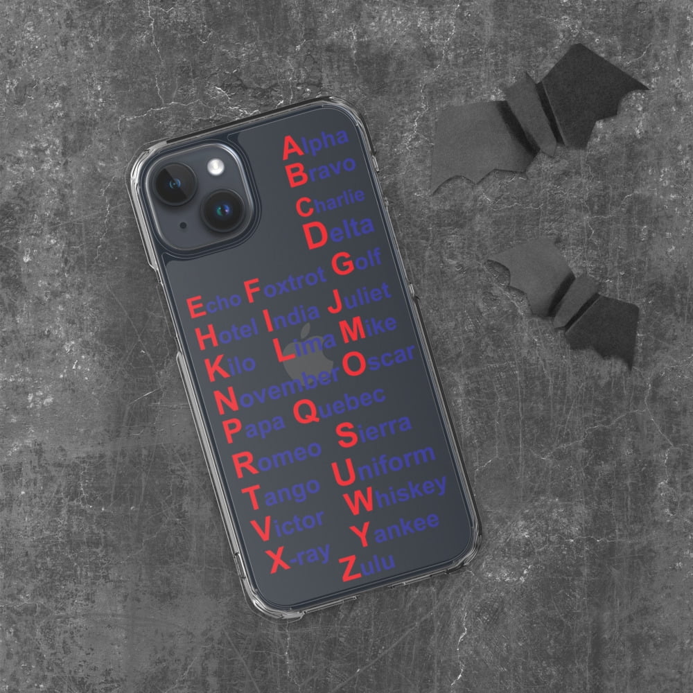 Clear Case for iPhone® NATO Phonetic Alphabet (iPhone 15 Plus ...