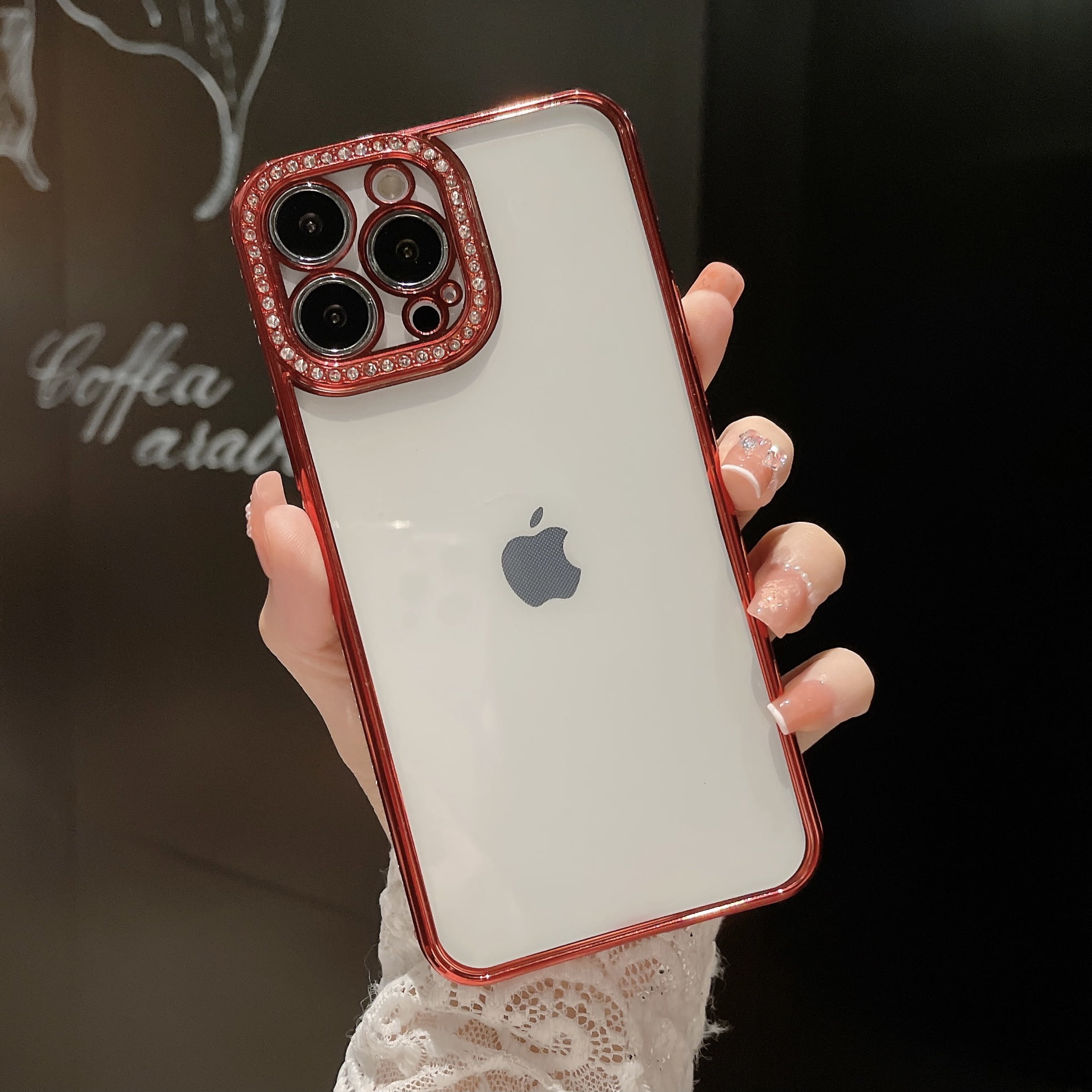 Clear Case for iPhone 15 with Glitter Bling Rhinestone Camera Lens ...
