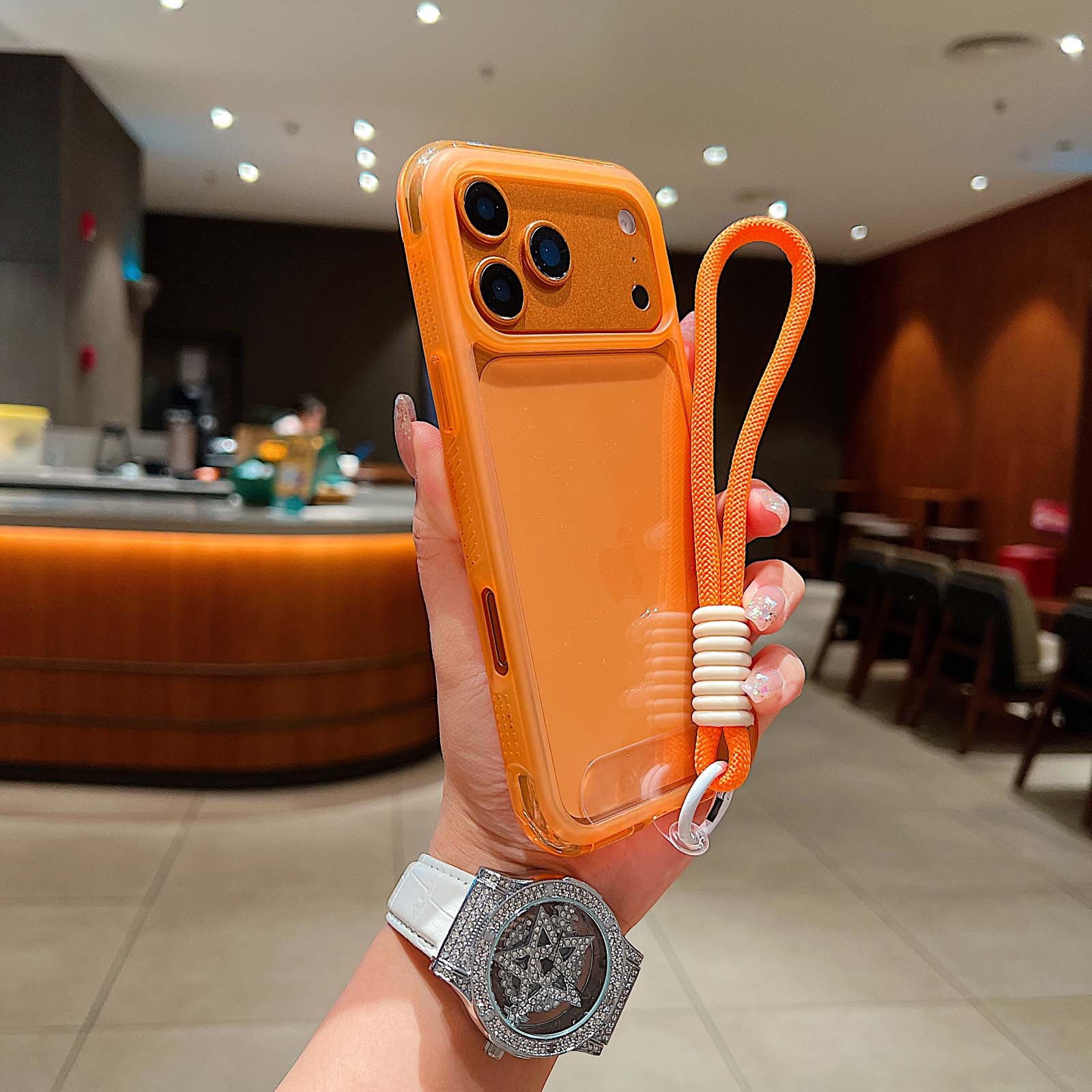 Clear Case for iPhone 16 Pro Max with Nylon Wristband, Shockproof Anti ...