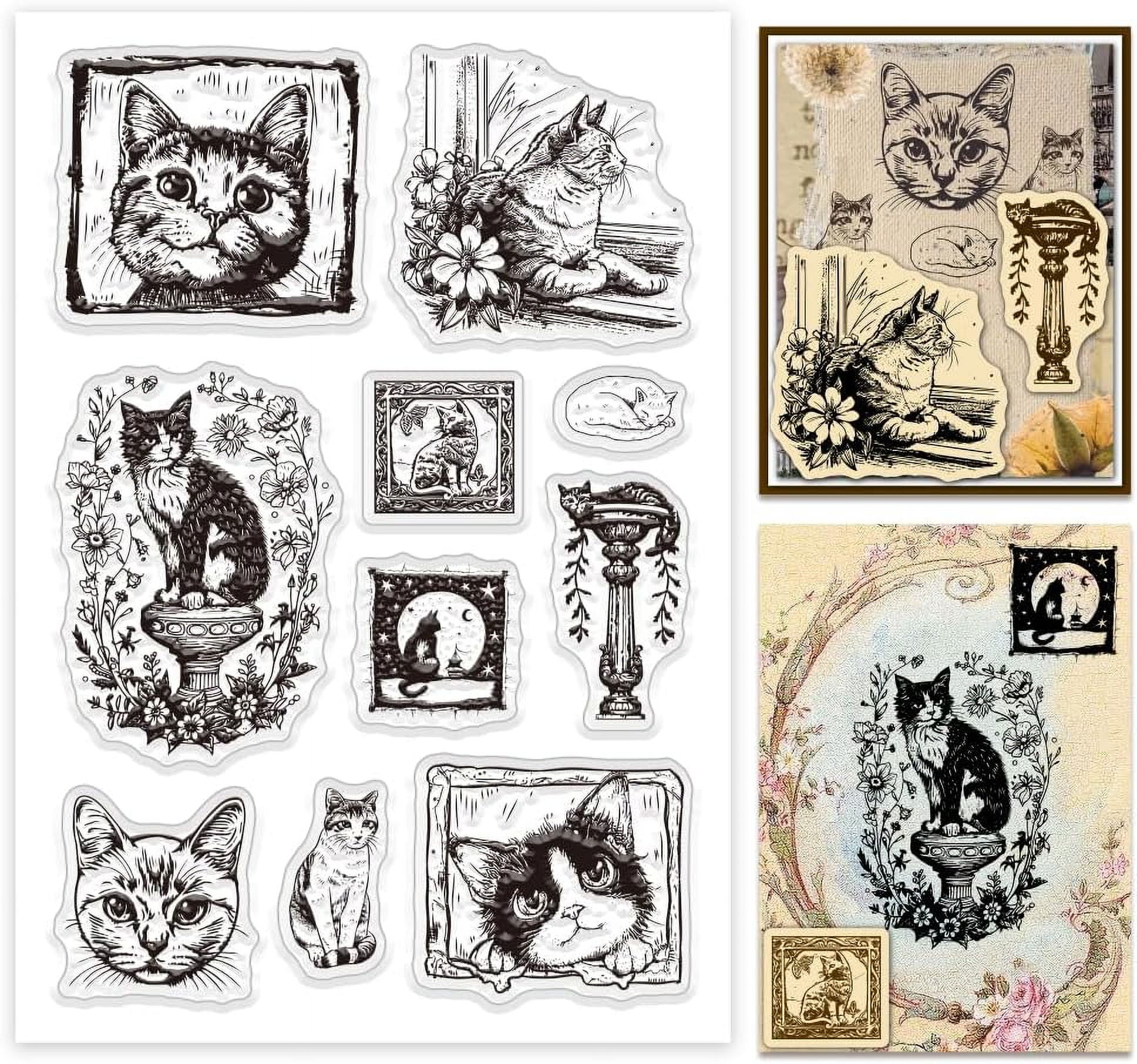 Clear Cat Silicone Stamps Transparent Stamps Vintage Stamp Set Lovely ...