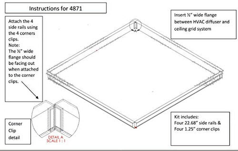 Clear Ceiling DUST Deflector for 2'X2' Ceiling AIR DIFFUSERS (3 ...