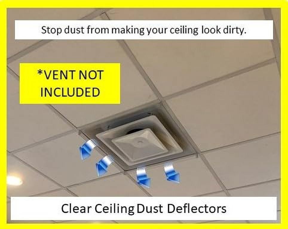 Clear Ceiling DUST Deflector for 2'X2' Ceiling AIR DIFFUSERS-6 Pack ...