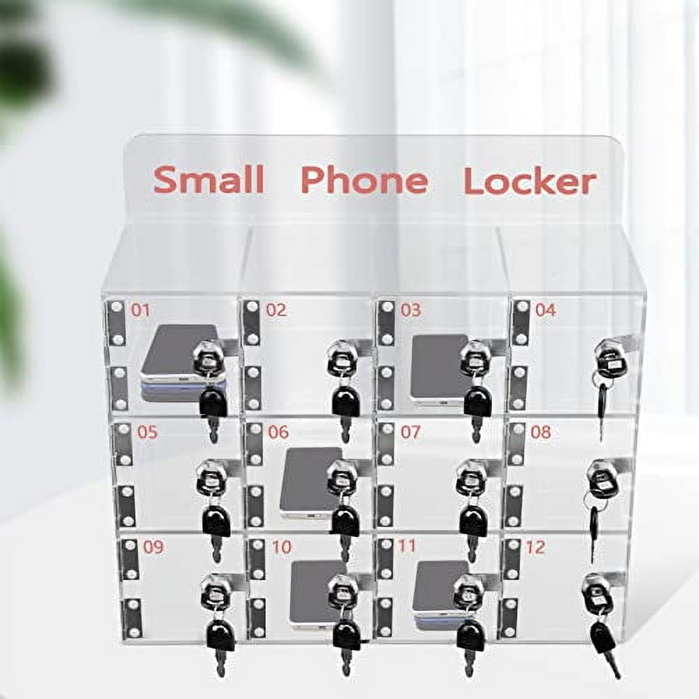 Clear Cell Phone Locker Box with Door Locks and Keys,Acrylic Cell Phone ...