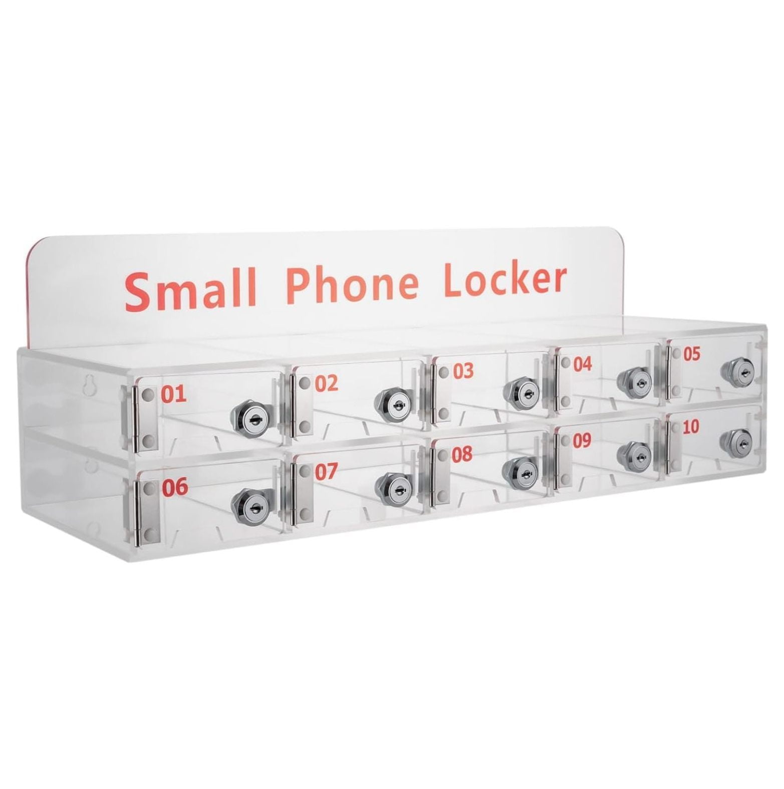 Clear Cell Phone Locker Box with Door Locks and Keys, Wall-Mounted Cell ...