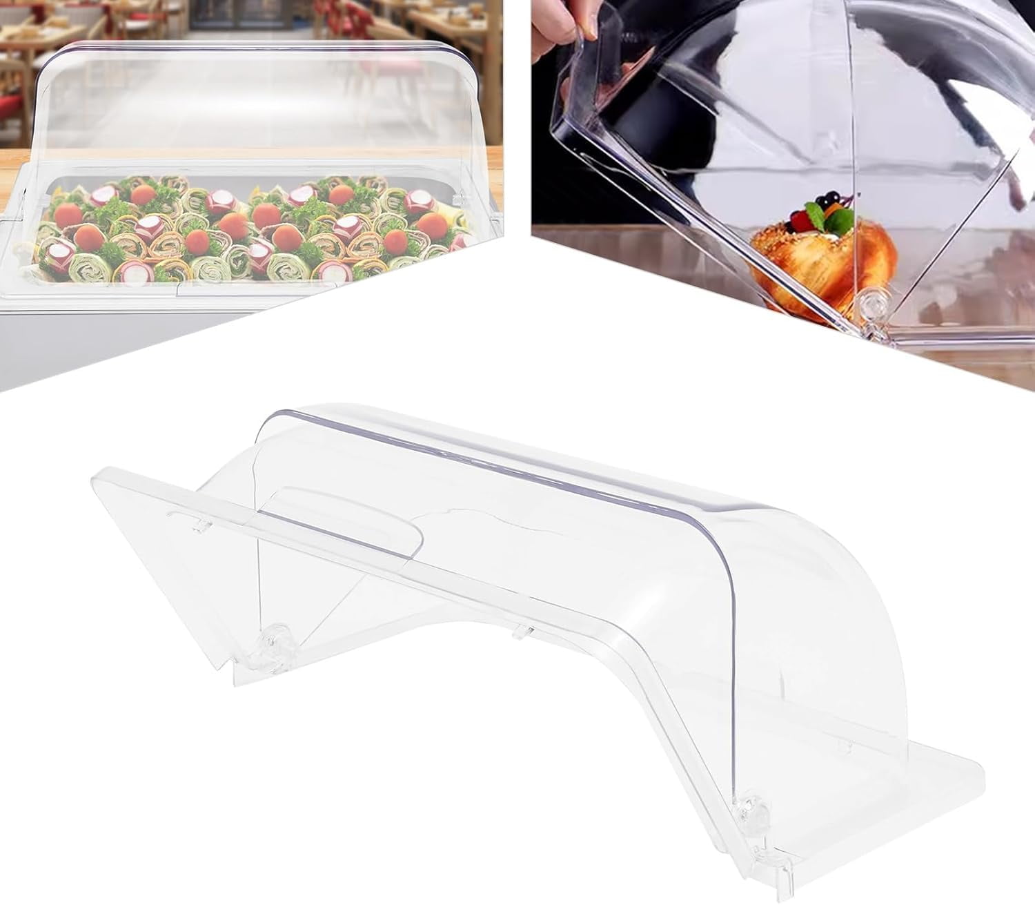 Clear Chafing Dish Cover 6 Packs, Half Size Roll Top Cover Bakery Pan ...