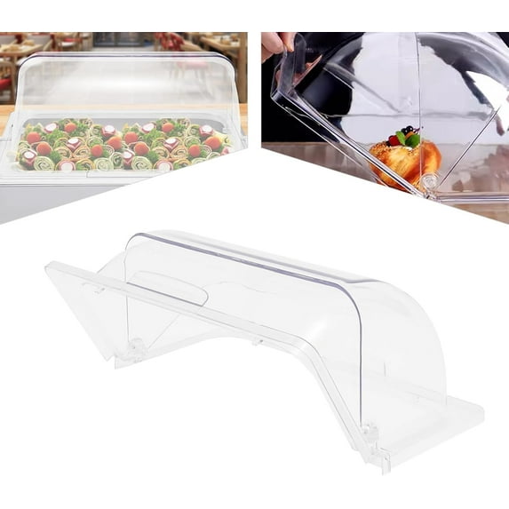 Clear Chafing Dish Cover, Half Size Roll Top Cover Bakery Pan 6 Packs ...