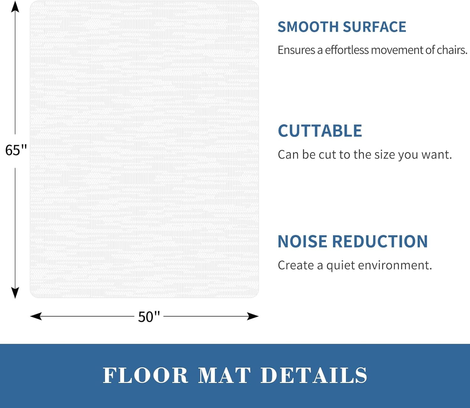 Clear Chair Mat, TYDLE 50" x 65" Large Office Chair Mat for Hard Floor ...