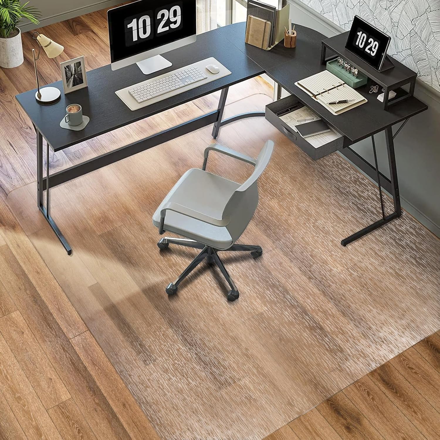 Large Office Chair Mat - 59"x75", Slip Resistant, Clear Vinyl for Hard ...