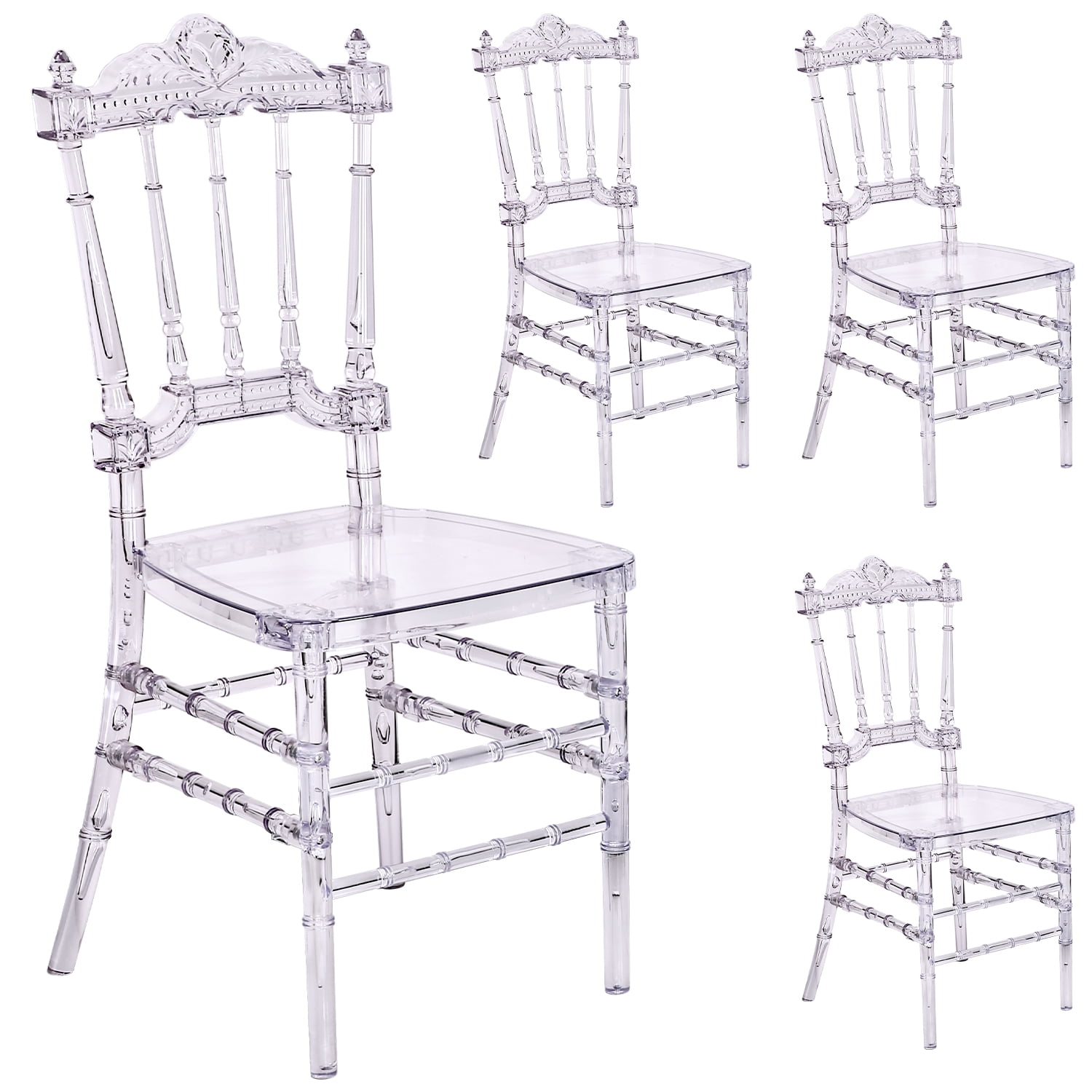 "Walmart Clear Modern Dining Chair Set of 4, Transparent Ghost Chair ...
