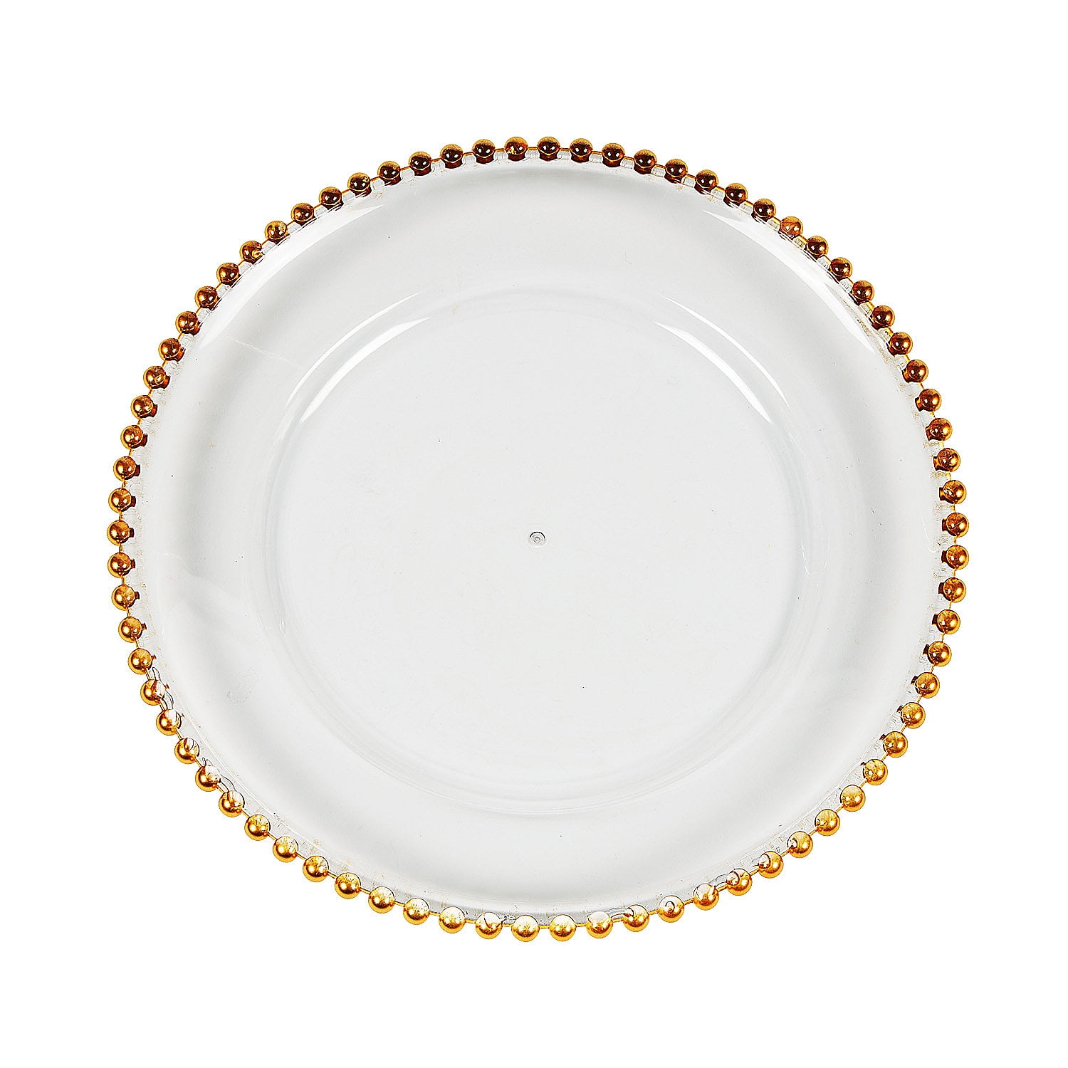 Clear Chargers with Gold Beaded Trim - Party Supplies - 6 Pieces ...