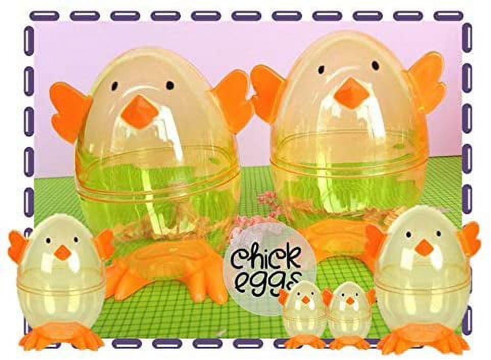 Clear Chick Shaped Easter Eggs 3 Fillable Treat Containers - Walmart.com