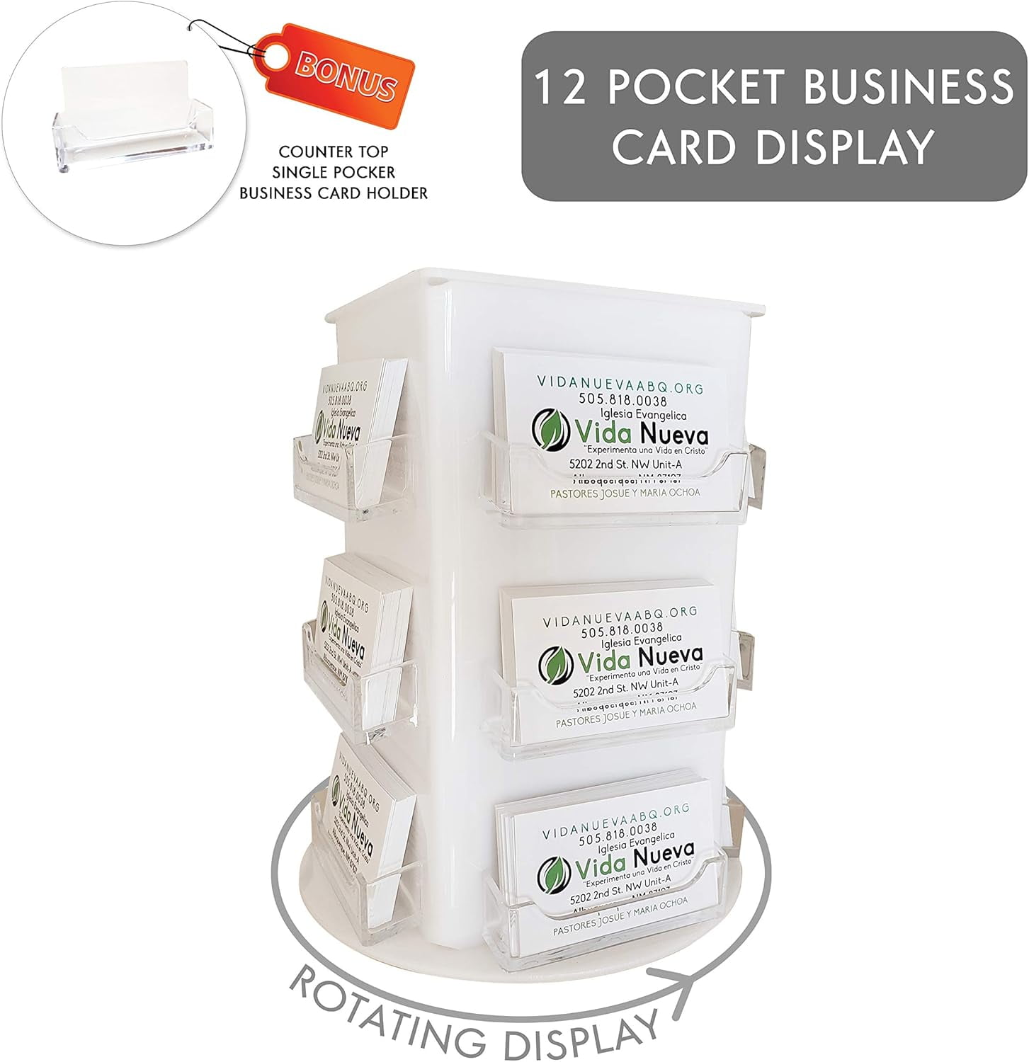 Clear Choice Deluxe Rotating Business Card Display | Great for Medical ...