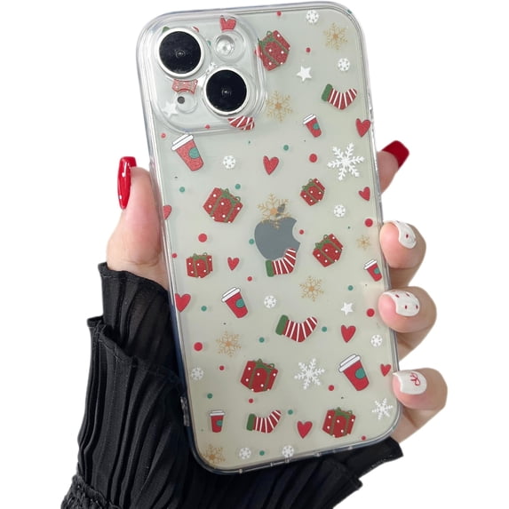 Clear Christmas Case for iPhone 14 6.1 inch,Cute Merry Christmas ...