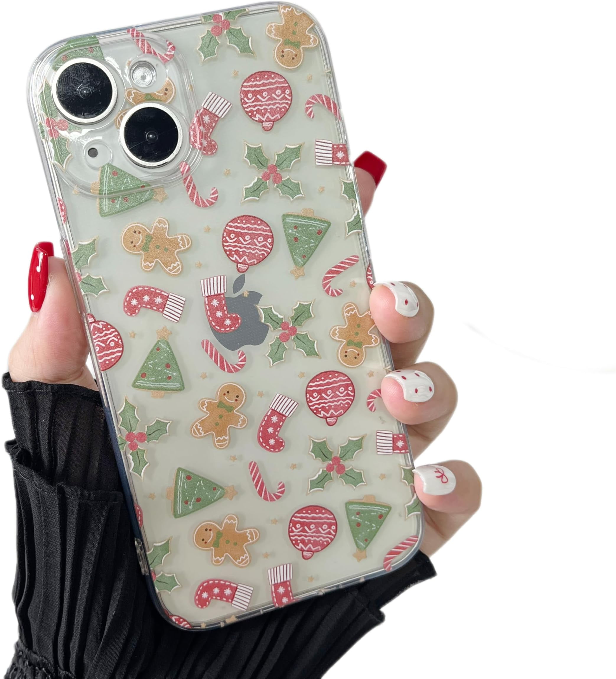 Clear Christmas Case for iPhone 15 6.1 inch,Cute Merry Christmas ...