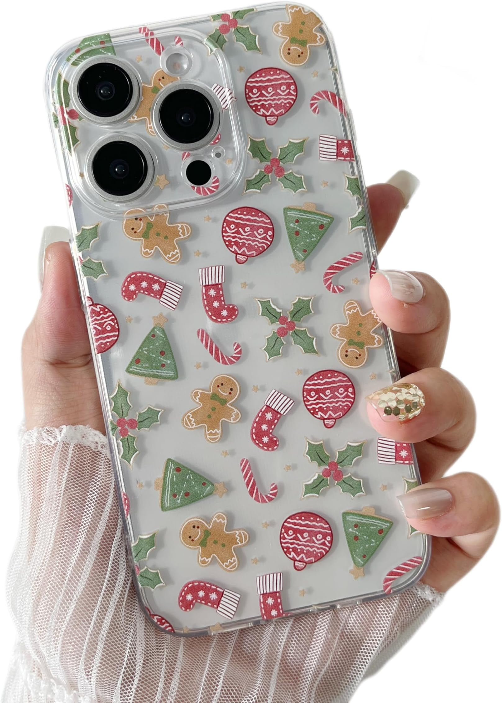 Clear Christmas Case for iPhone 16 Pro 6.3 inch,Cute Merry Christmas ...