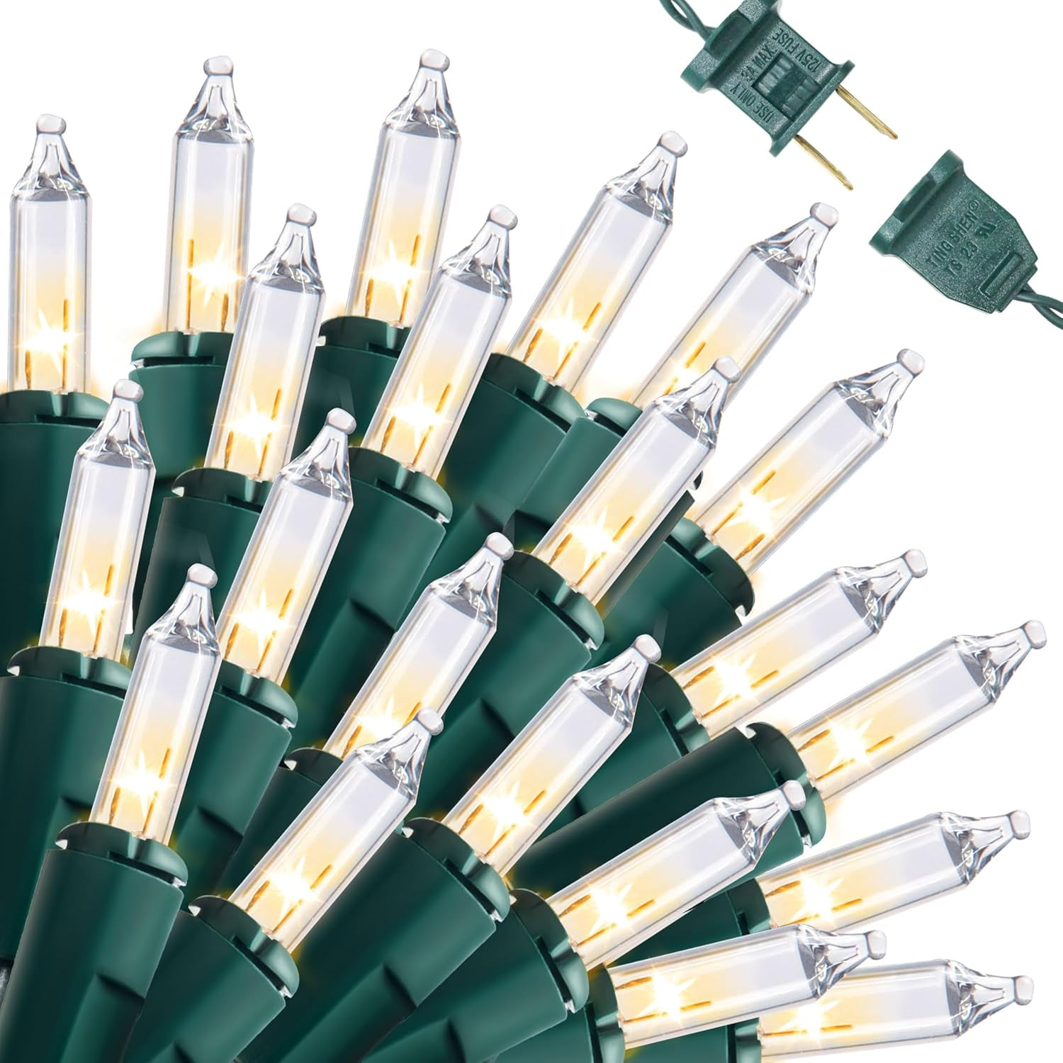 Clear Christmas String Lights Indoor,200(2x100) Mini White Fairy Light ...