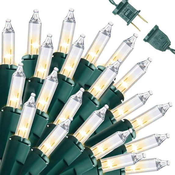 Clear Christmas String Lights Indoor,200(2x100) Mini White Fairy Light ...