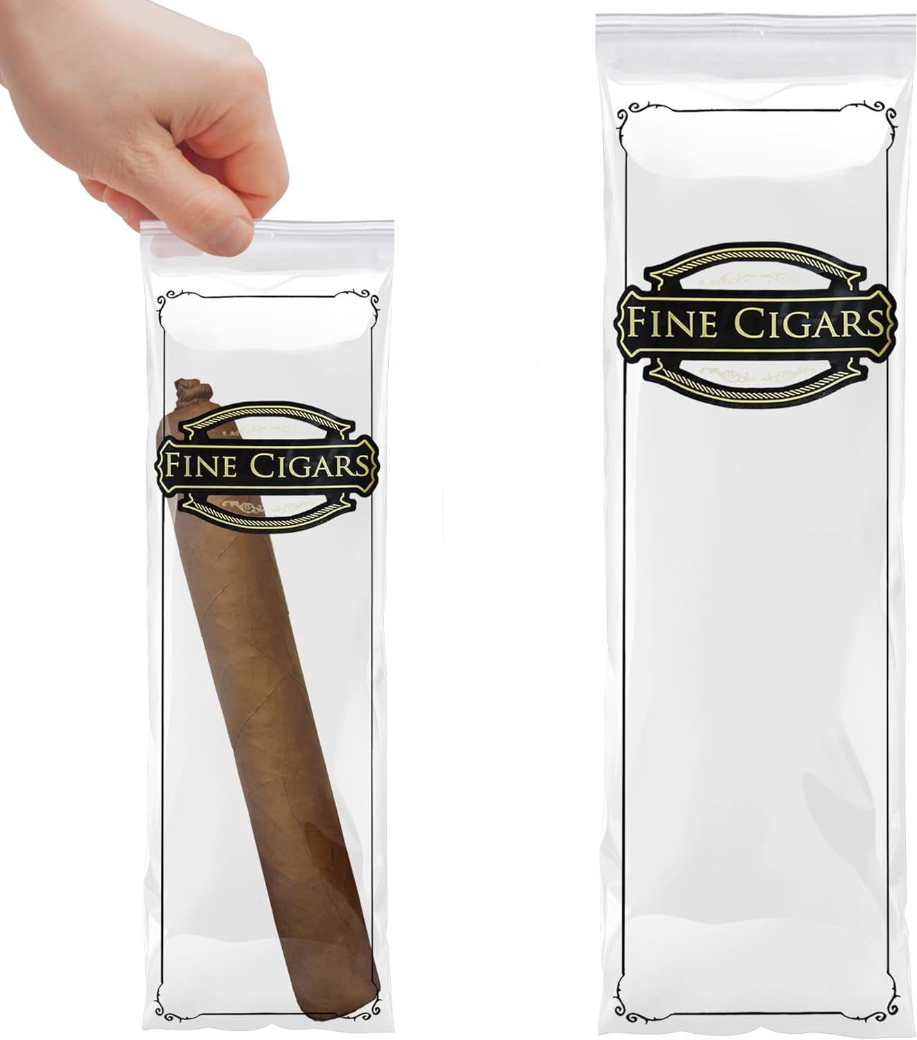 Clear Cigar Bags Plastic, 3 x 10 Inches. 1000 Pack Clear Plastic Cigar ...