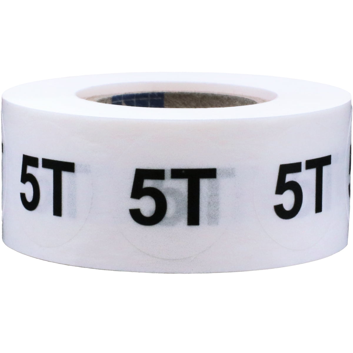 Clear Circle 5T Clothing Size Stickers for Retail Apparel 0.75 Inch 500 ...