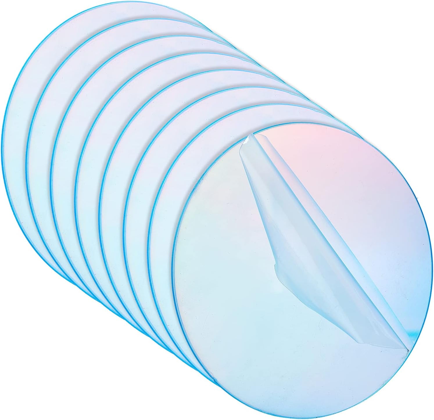 Clear Circle Acrylic 4 Inch Iridescent Acrylic Plates Round Acrylic ...