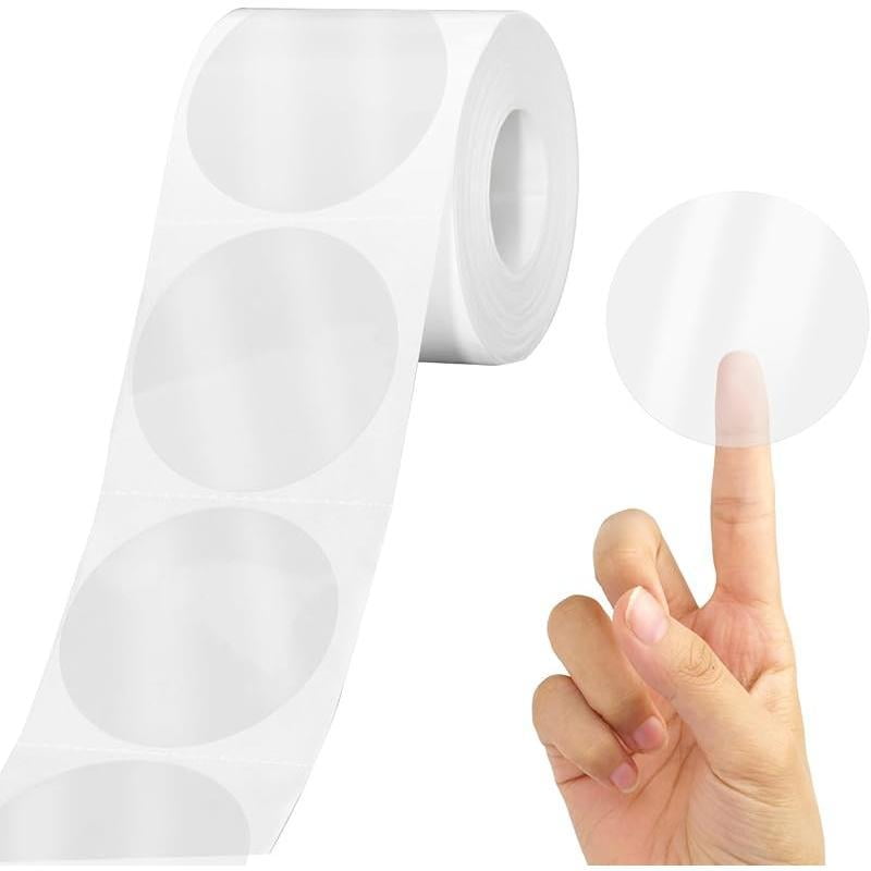 Clear Circle Clear Seal Stickers 1000Pcs - 1Inch Transparent Round ...