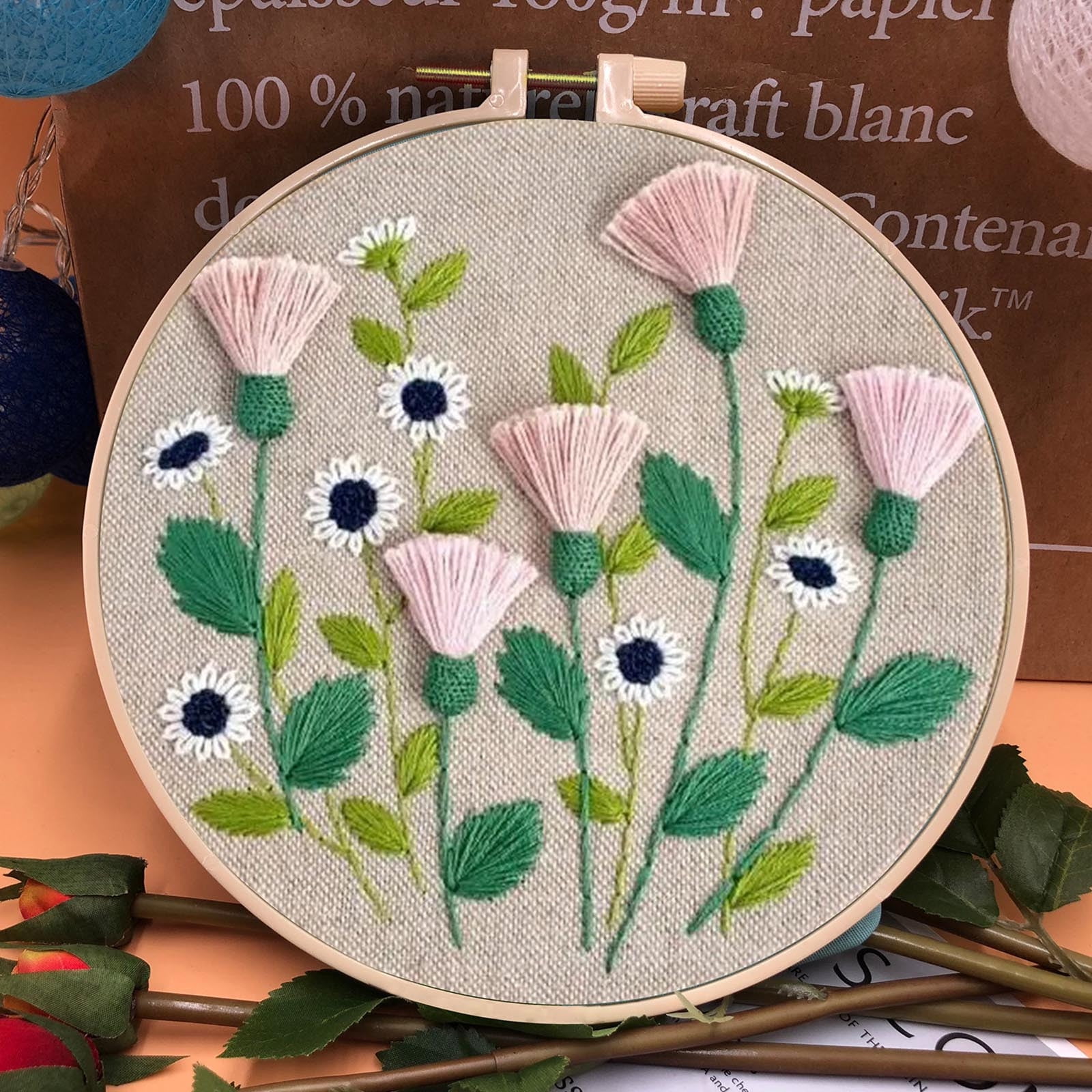 Clear Clearance under $10 Dealovy Beginner's Embroidery Flower Kit ...