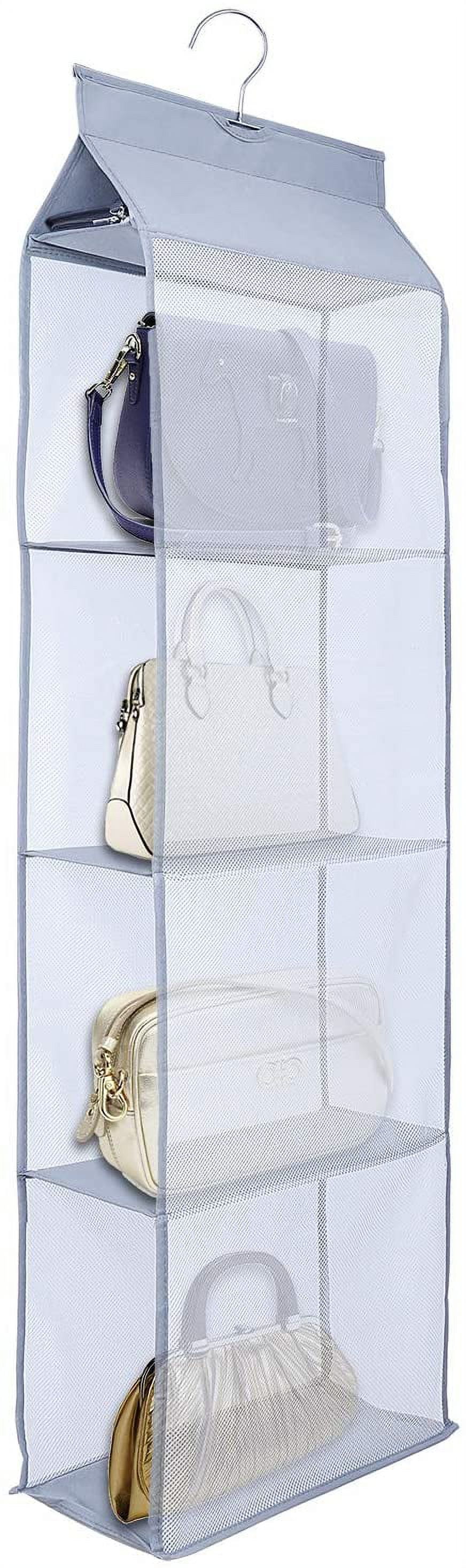 Clear Closet Hanging Handbag Organizer, Easy Access Wardrobe Tote Bag Purse Storage Holder Over ...