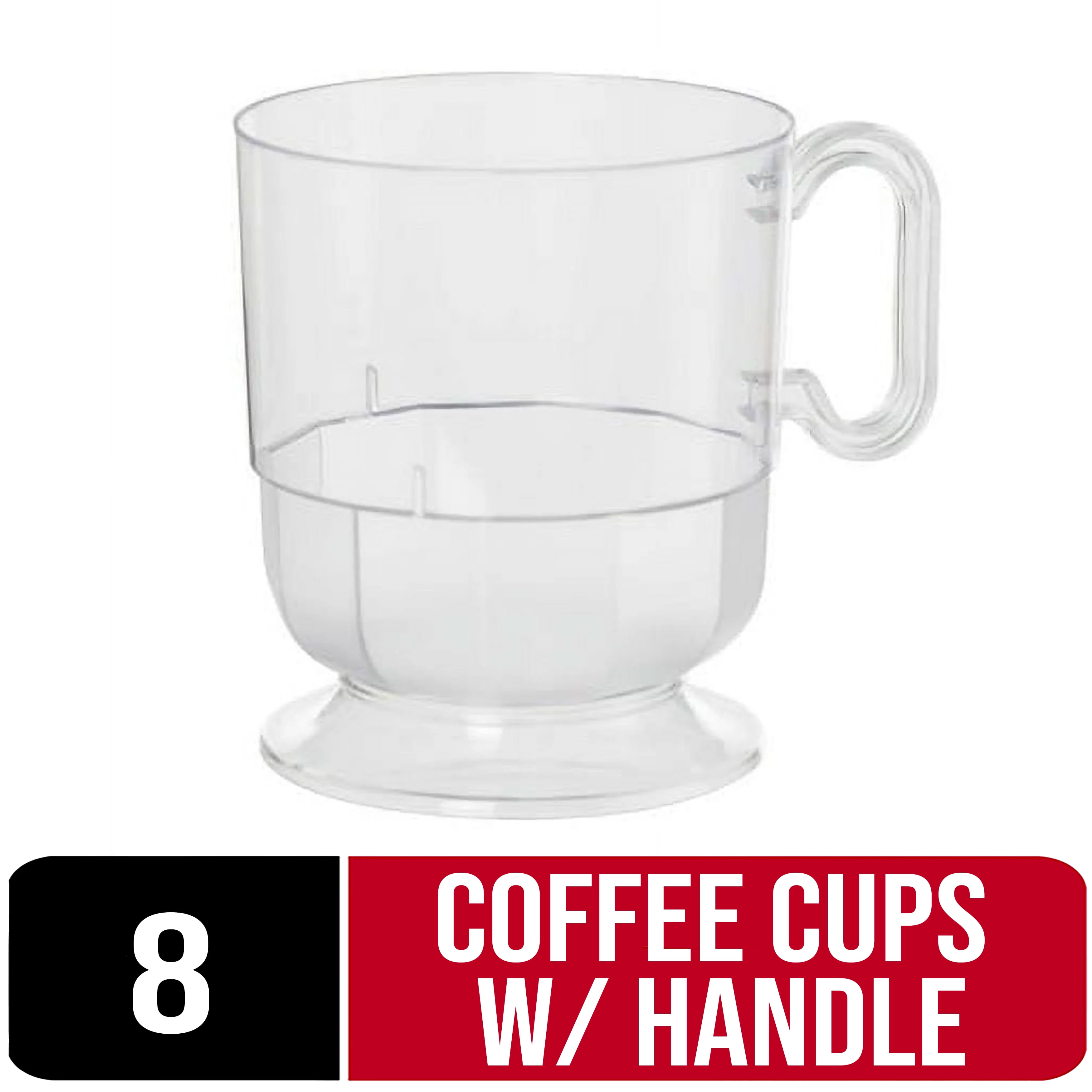 Clear Coffee Cups Disposable Coffee Mugs - 8 Ct. - Walmart Business ...