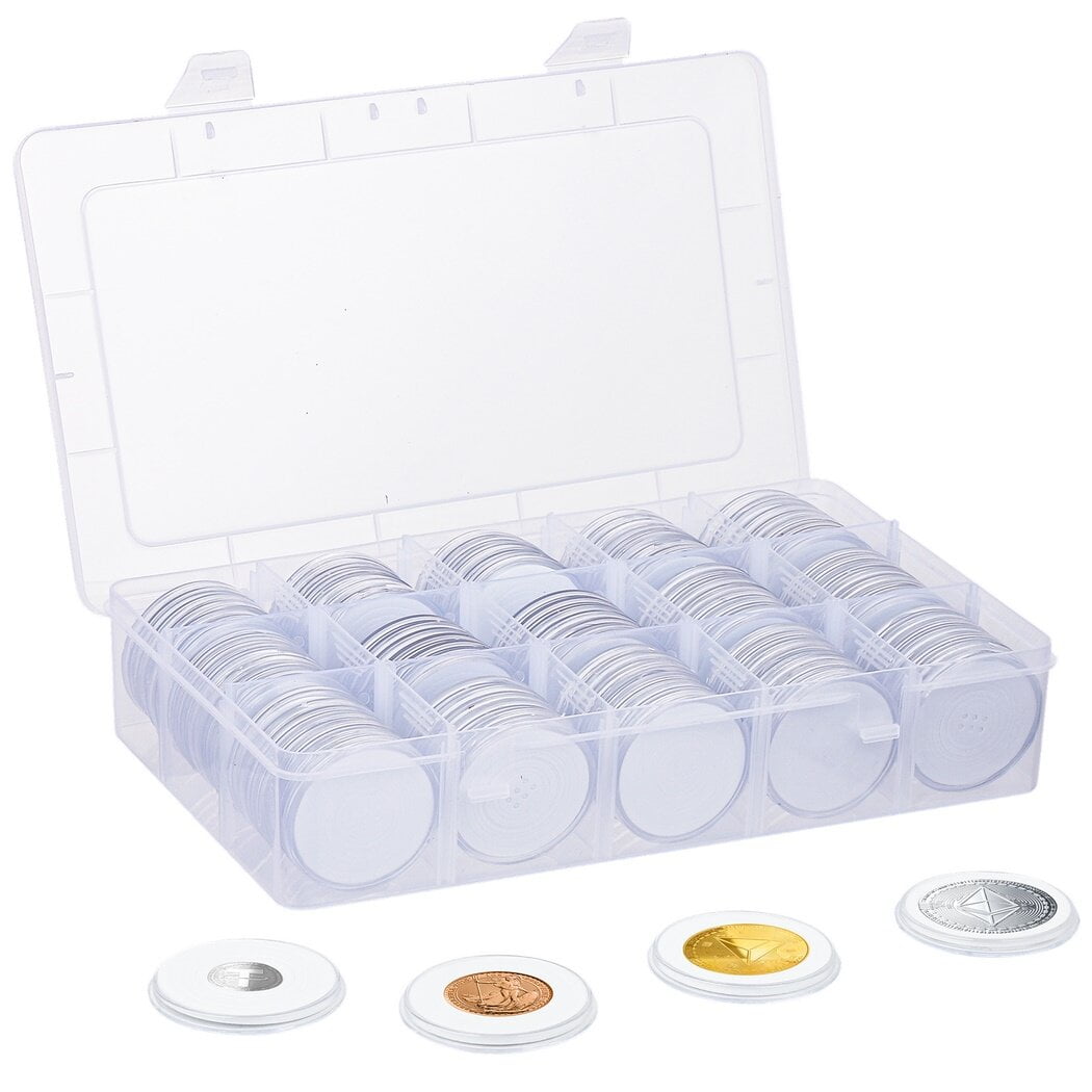 Clear Coin Capsules, 100 Pcs Coin Collection Holders with Adjustable ...