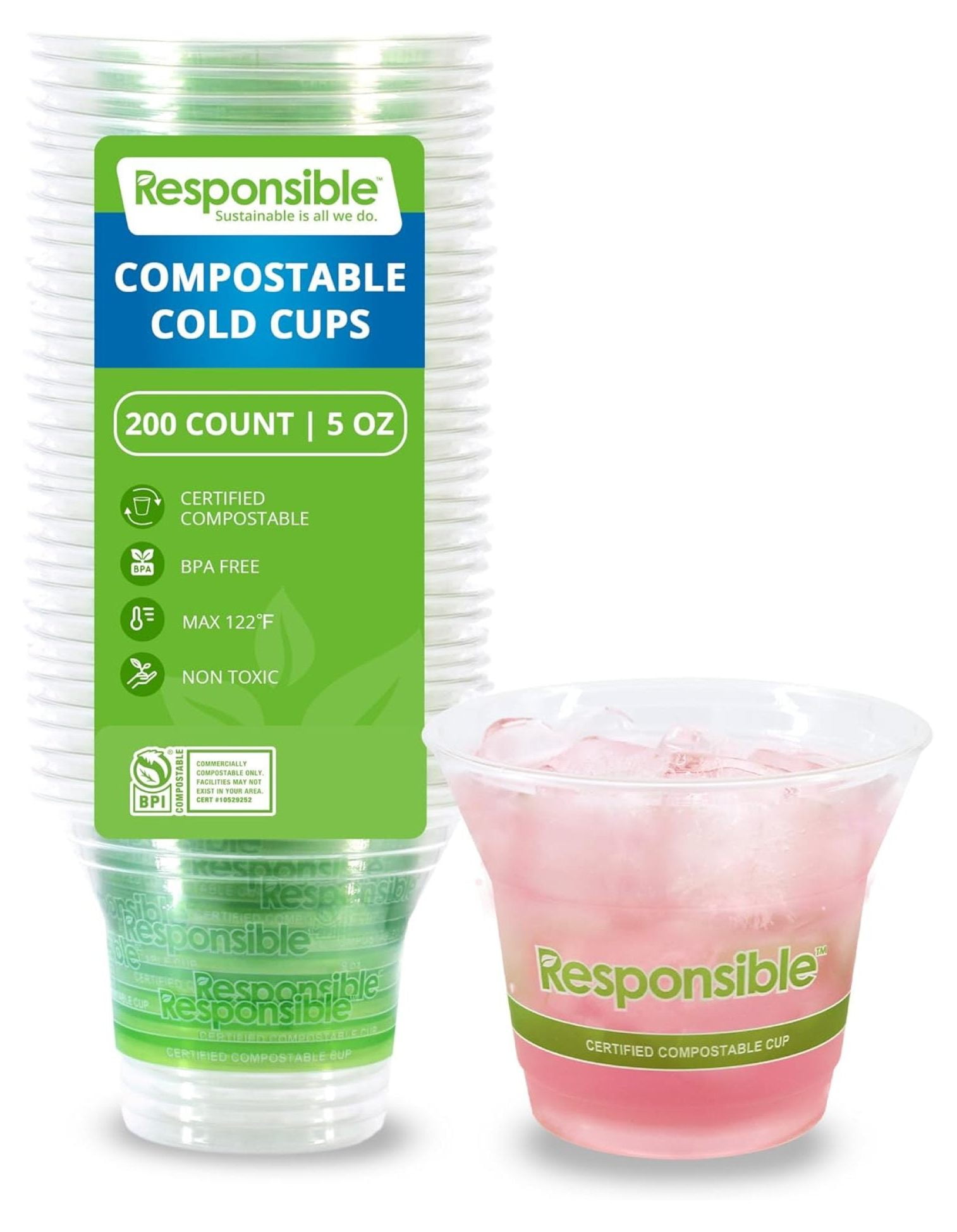 Clear Cold Cup, Certified Compostable and Made from 100% American ...