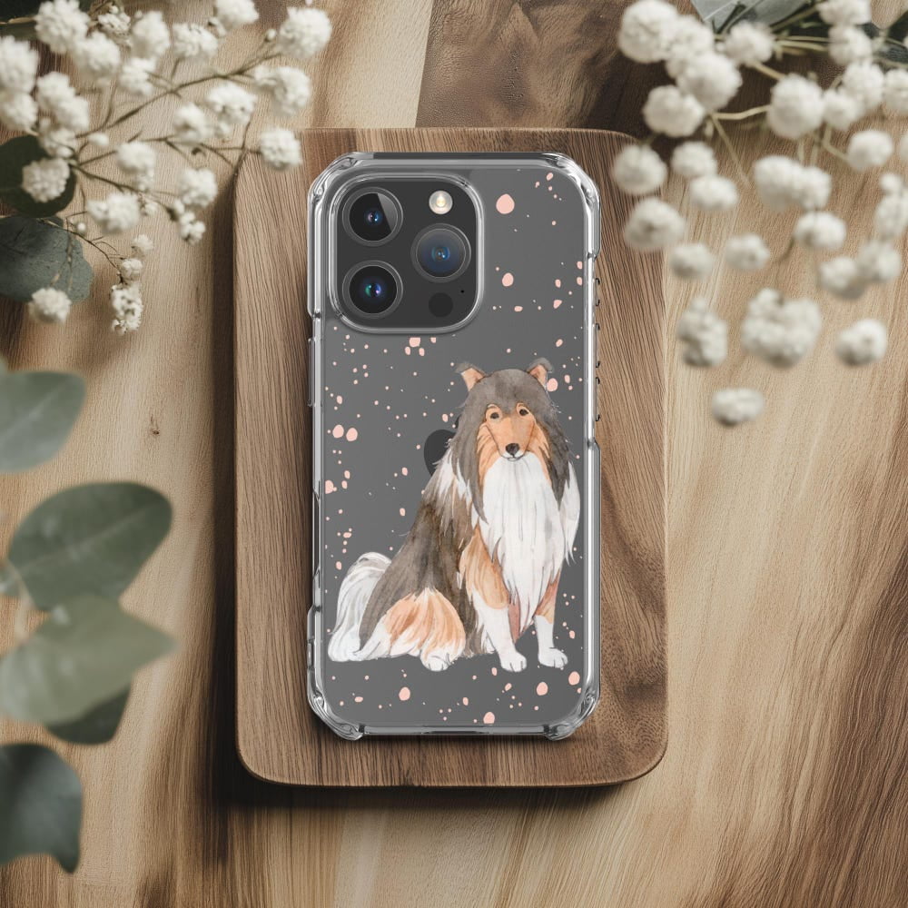 Clear Collie Themed Gift For Dog Lovers Phone Case 17 16 15 14 13 12 11 ...