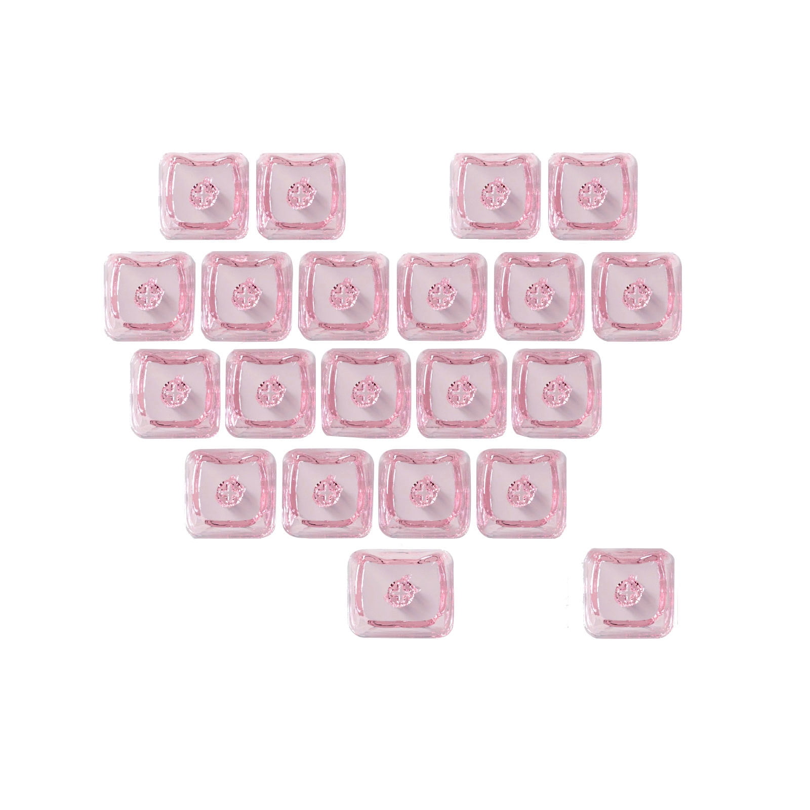 Clear Color Heart Kitten Keycaps Customizable For Mechanical Keyboards ...