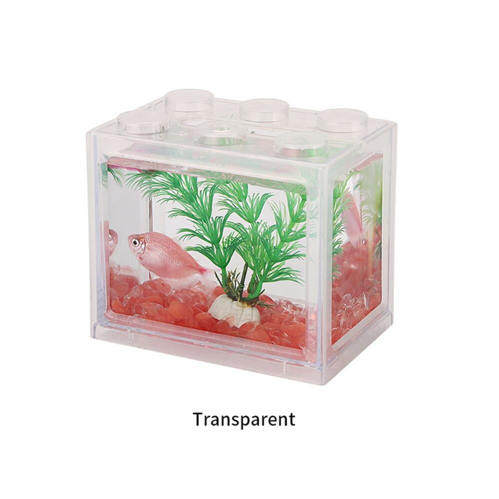 Clear Colour Small Fish Tank, Mini Fish Tank Stackable Cube Tank , Ant ...