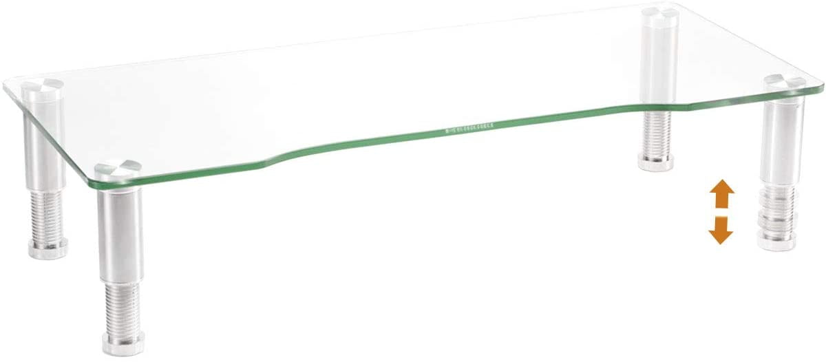 Clear Computer Monitor Riser with Height Adjustable Multi Media Desktop ...