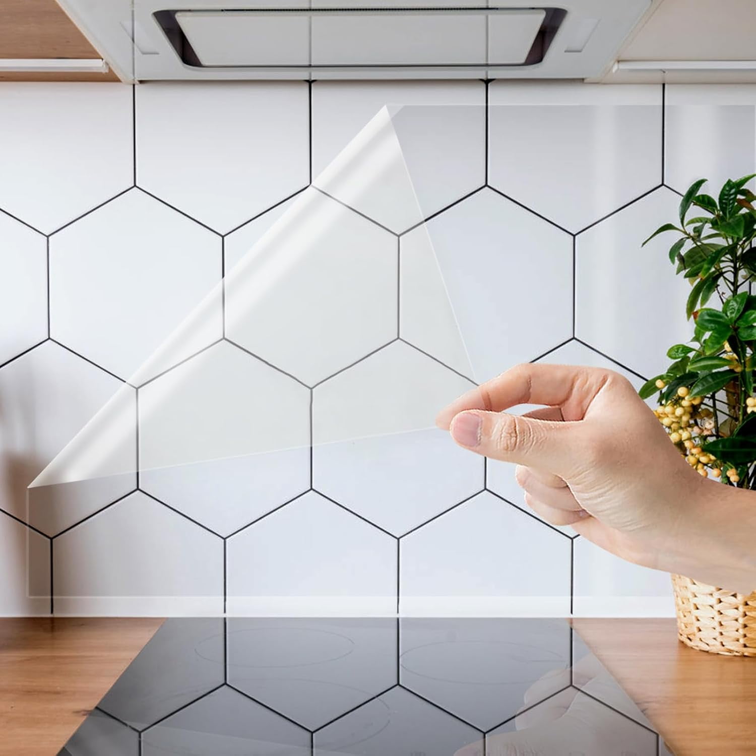 Clear Contact Paper Roll Self-Adhesive Kitchen Backsplash Wall ...