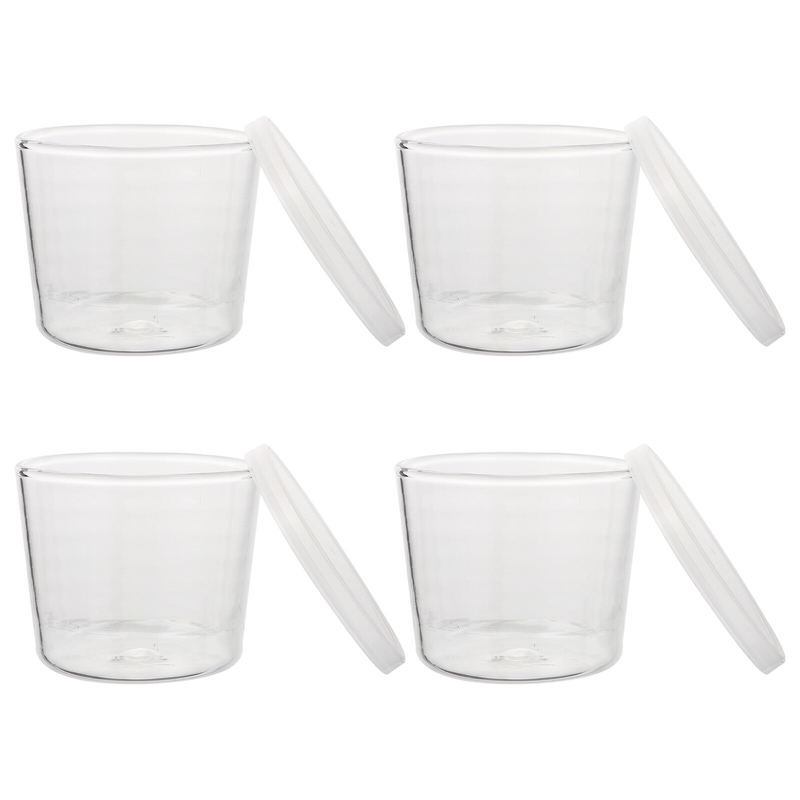 Clear Container with Lid Glass Snack Containers Drinking Cup Milk ...