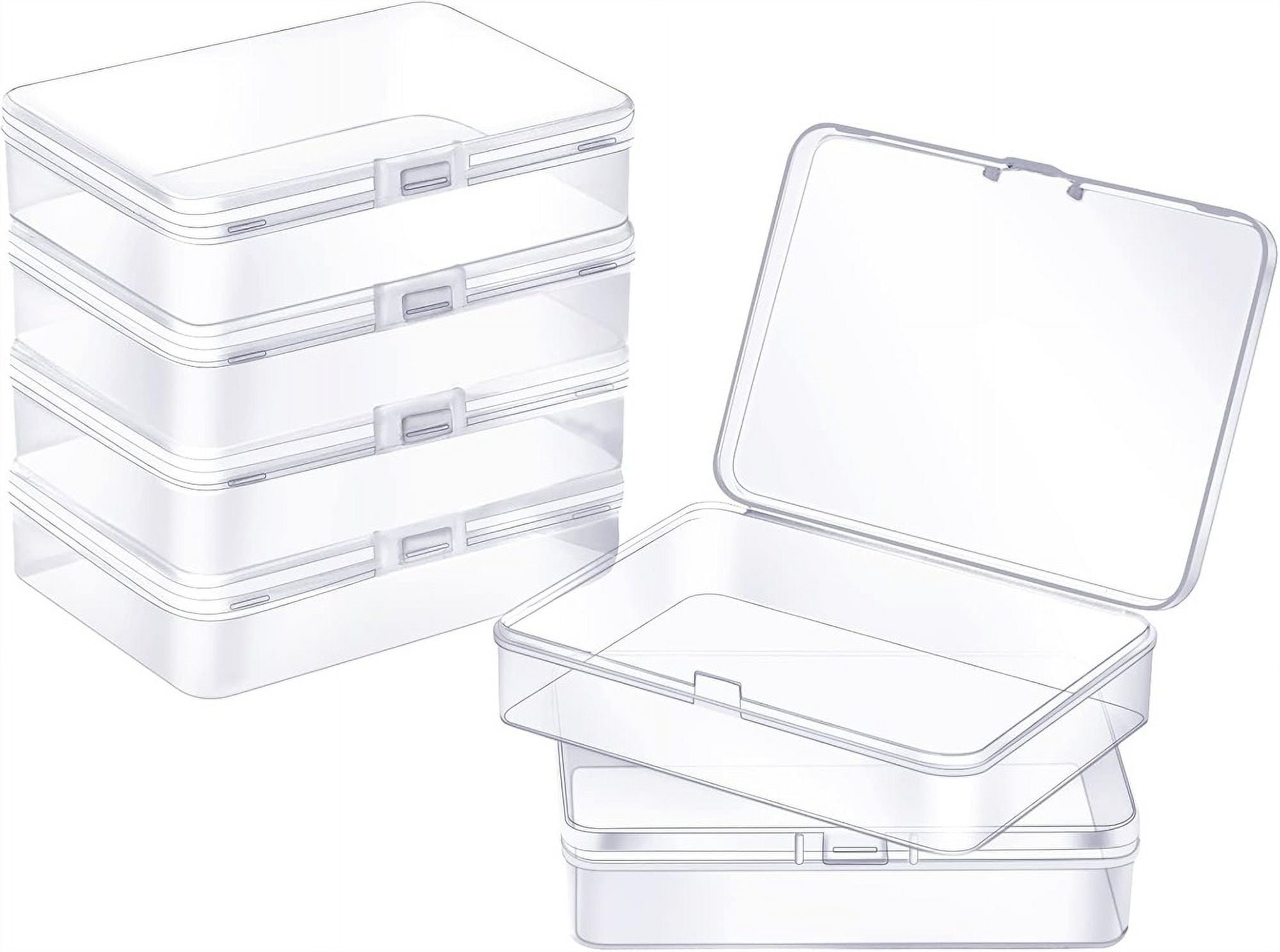 Clear Containers with Hinged Lid,Flat Square Storage Box,Plastic ...