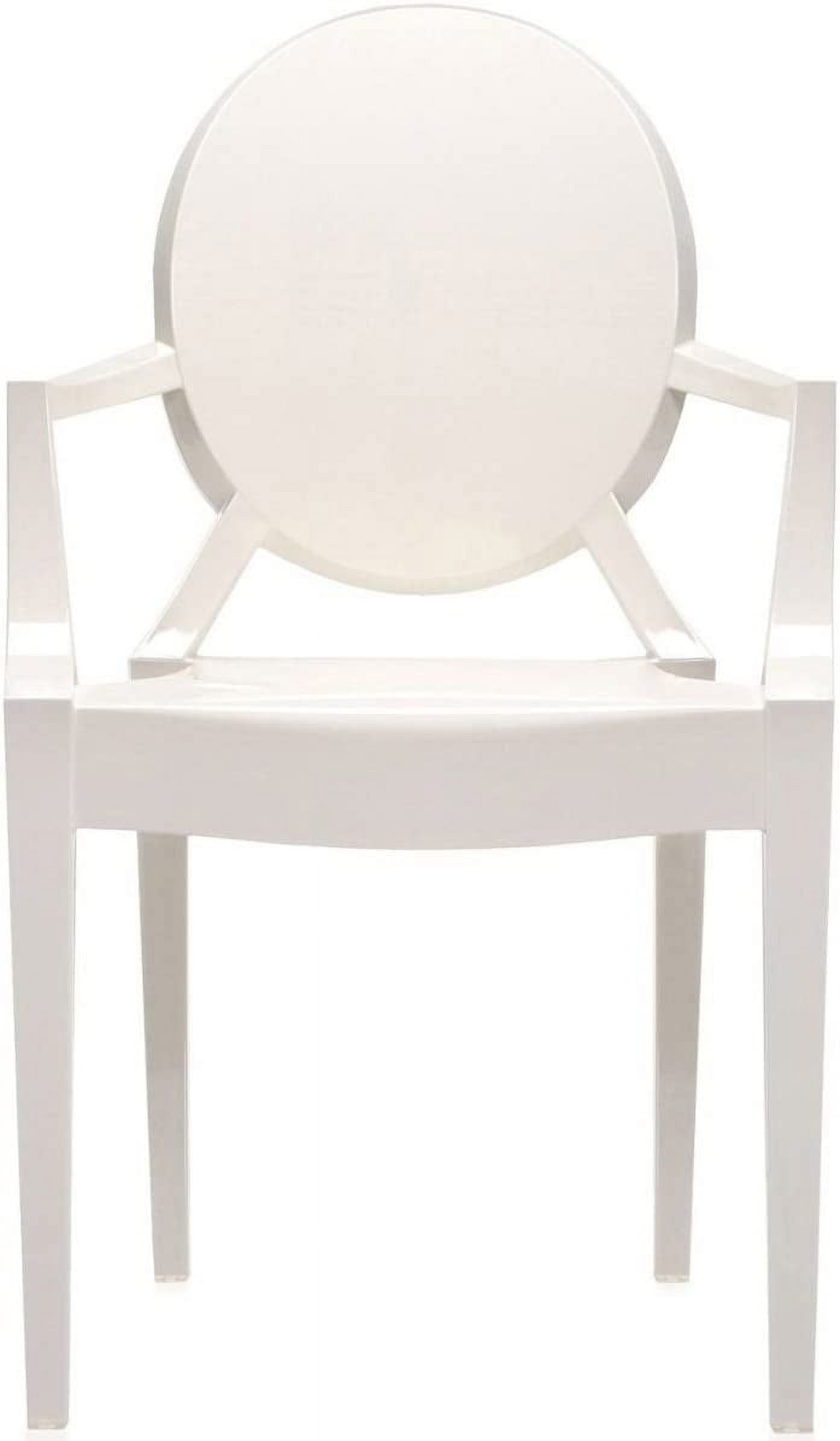 Clear Contemporary Ghost Chair With Arms Mirrored Vanity Dining Chairs ...